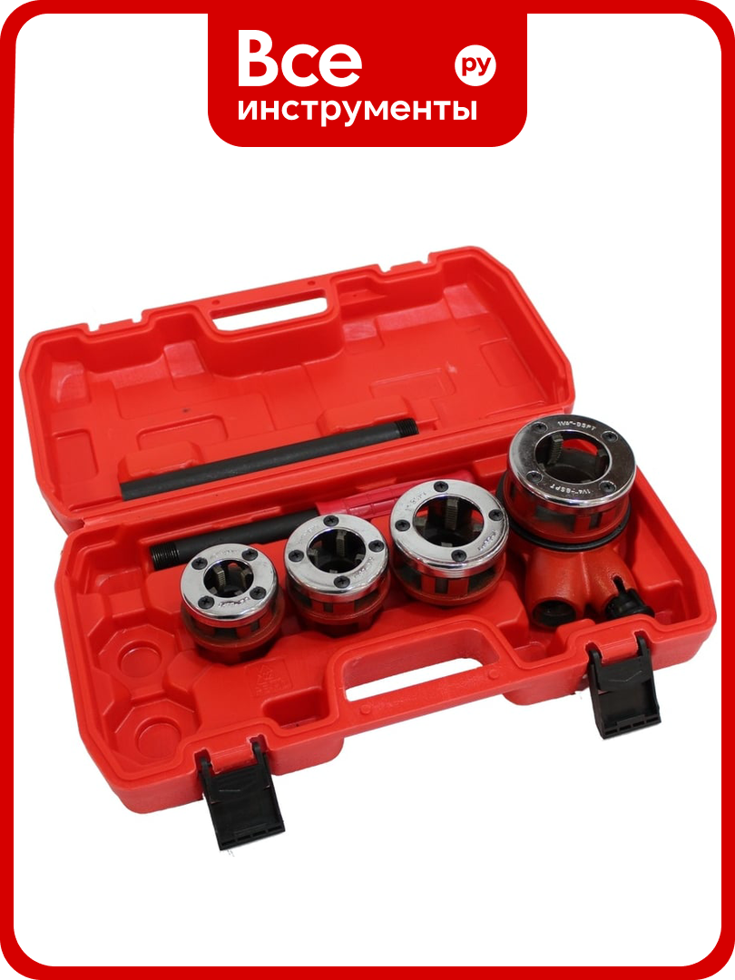 Набор клуппов TD-Tools TD1035, для трубной резьбы, 1/2"-1 1/4", сталь, 4 шт