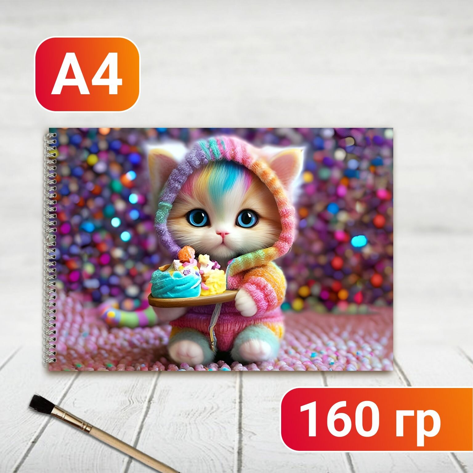 Альбом для рисования Котик