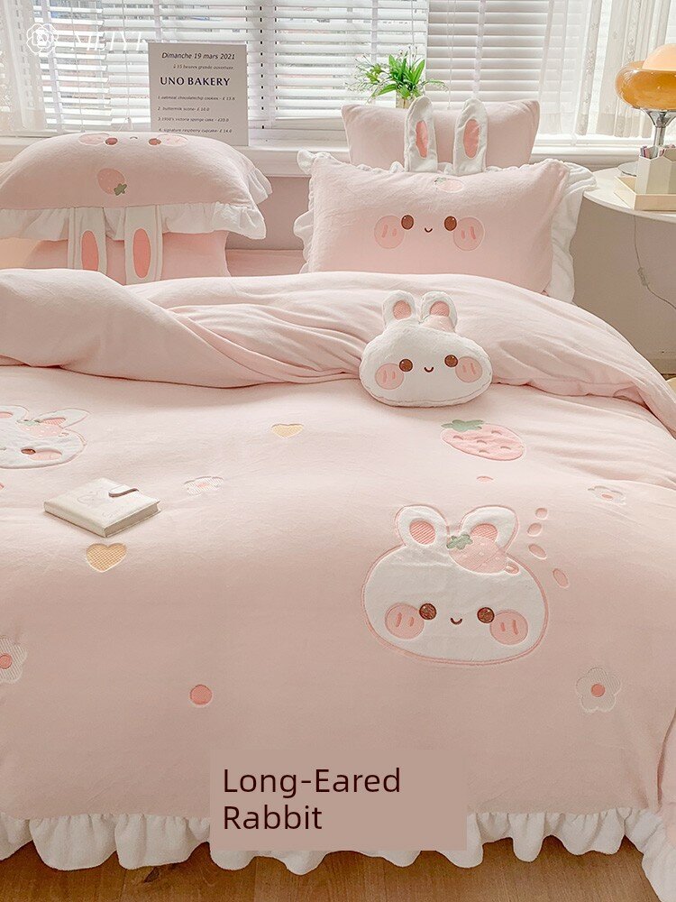 Комплект постельного белья Meiyi Home Textiles: милый детский утолщенный зимний комплект из четырех предметов из