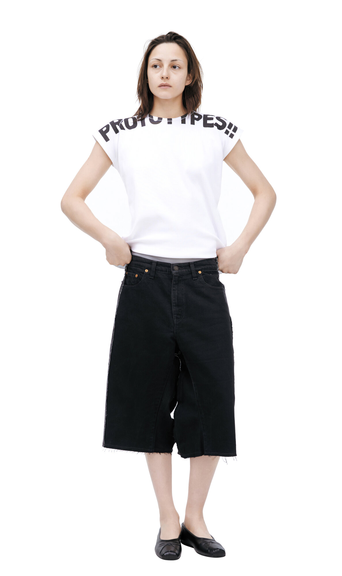 PROTOTYPES Комбинированные джинсовые шорты L/XL