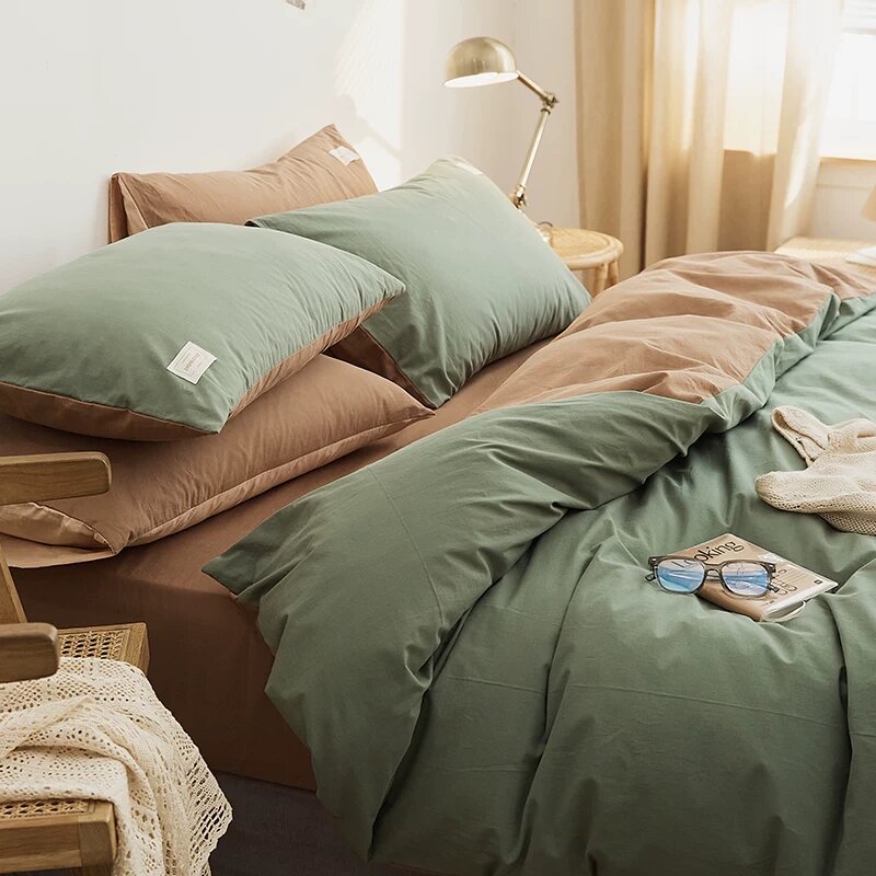 Комплект постельного белья Heilan Home из 100% чистого хлопка, четырехкомплектный набор, пододеяльник из чистого