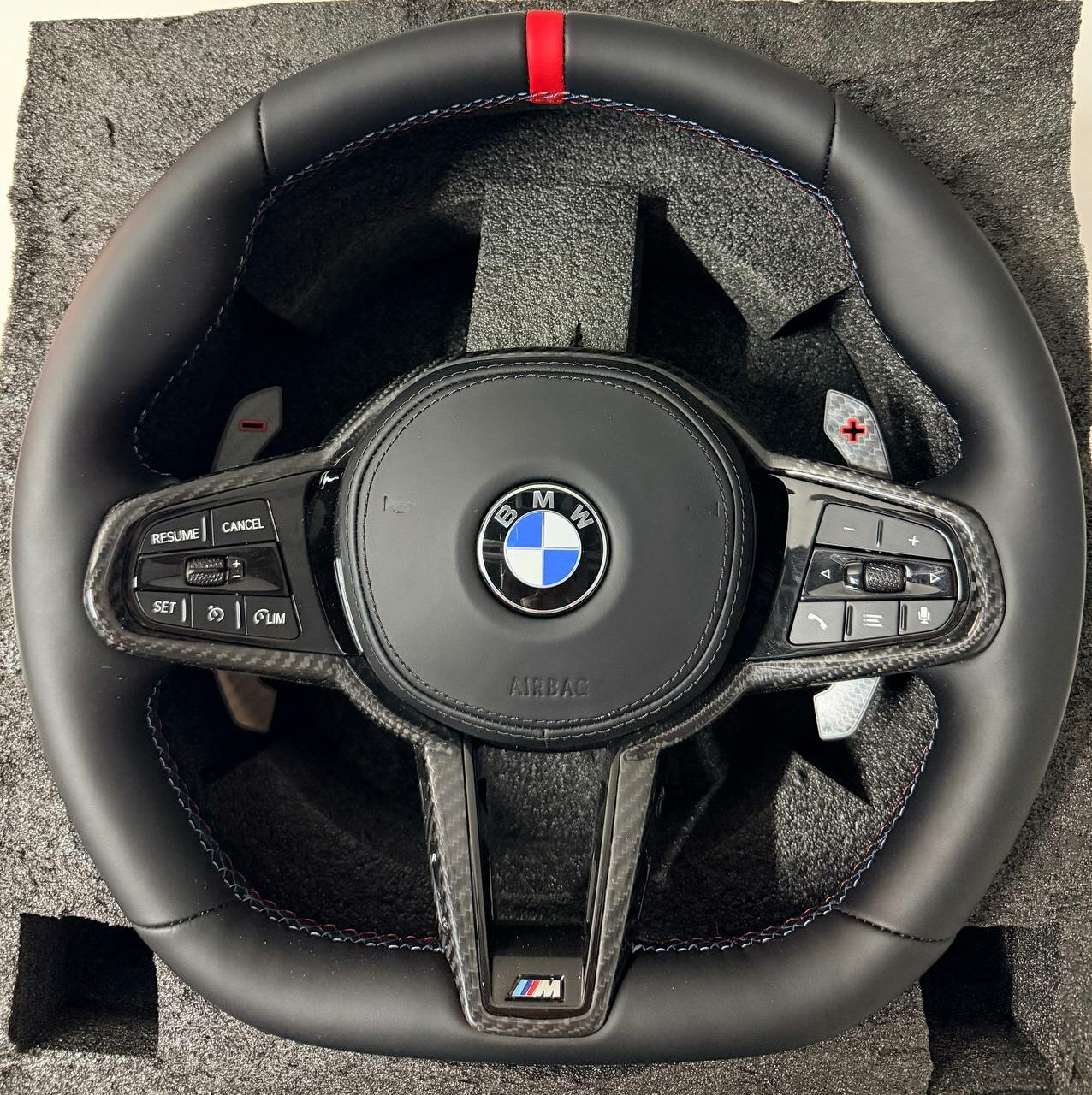 Руль BMW M F30 F20 F25 F26 F15 F16 F36 стиль M3 G80 карбон м-строчка с подогревом