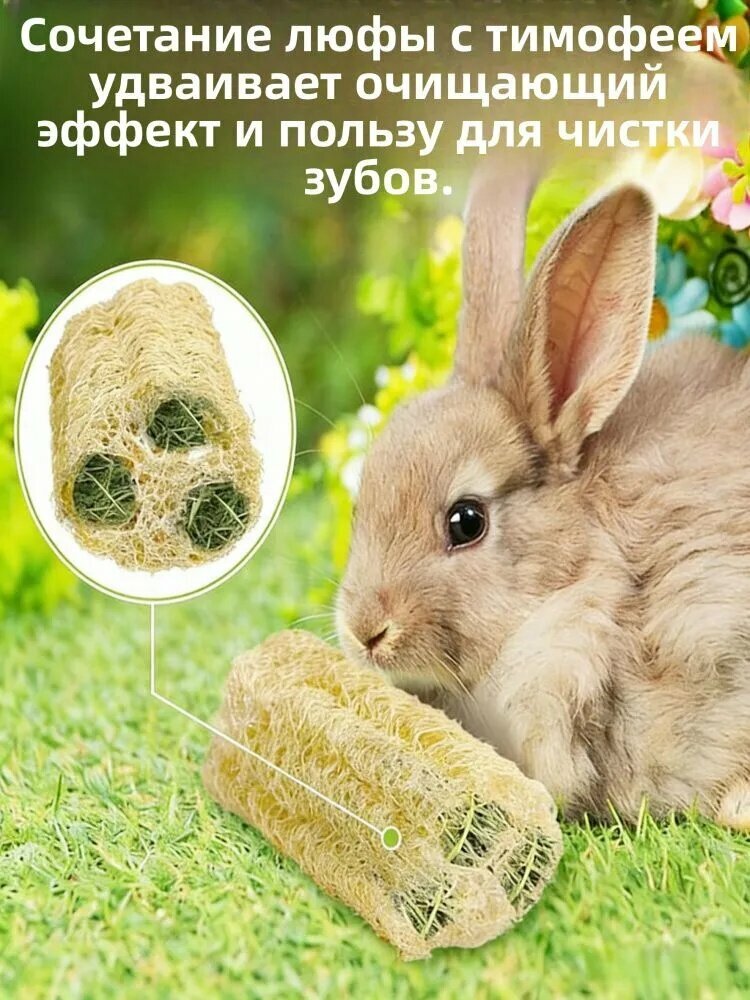 Эта жевательная игрушка для домашних животных, изготовленная из натурального волокна люфы, способствует здоровью зубов