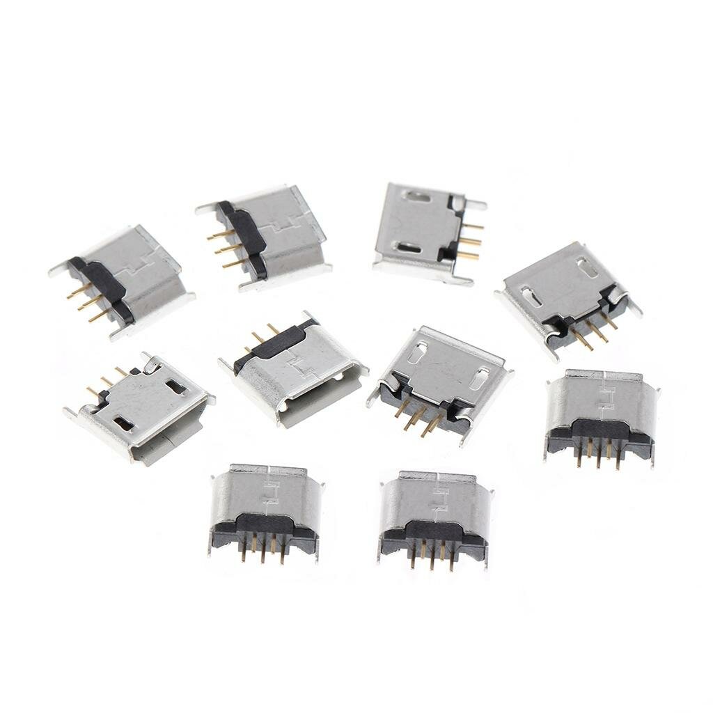 Микро-USB-разъём типа B, 10 шт, Серебро