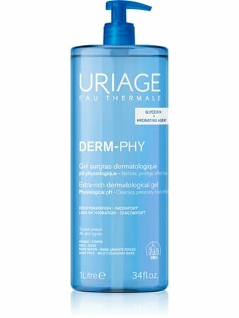 Средство для душа Uriage derm-phy extra rich dermatological gel, 1000 мл