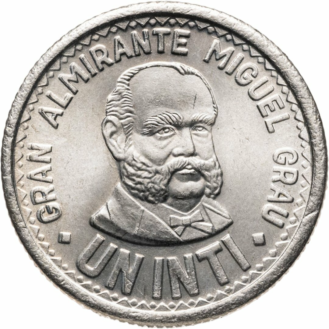 Перу 1 инти inti 1985, Мельхиор медь-никель, в сохранности UNC
