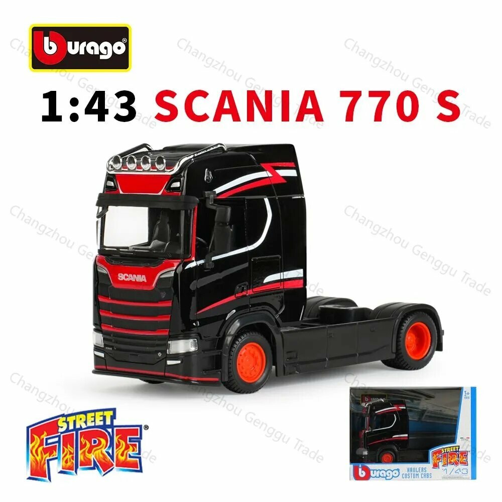 Bburago 1:43 Scania 770 S, Haulers Custom Cabs отлитая под давлением Коллекционная модель автомобиля