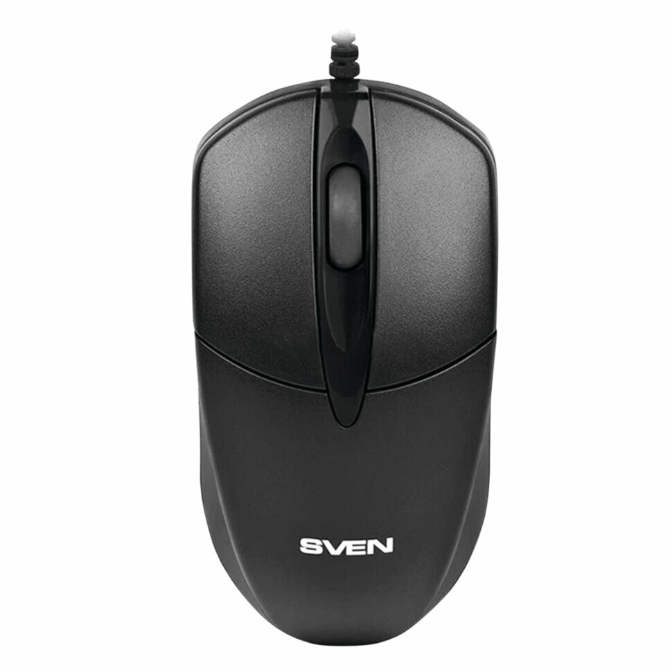 Мышь проводная SVEN RX-112, USB, 2 кнопки+1 колесо-кнопка, оптическая, черная, SV-03200112UB, 512587