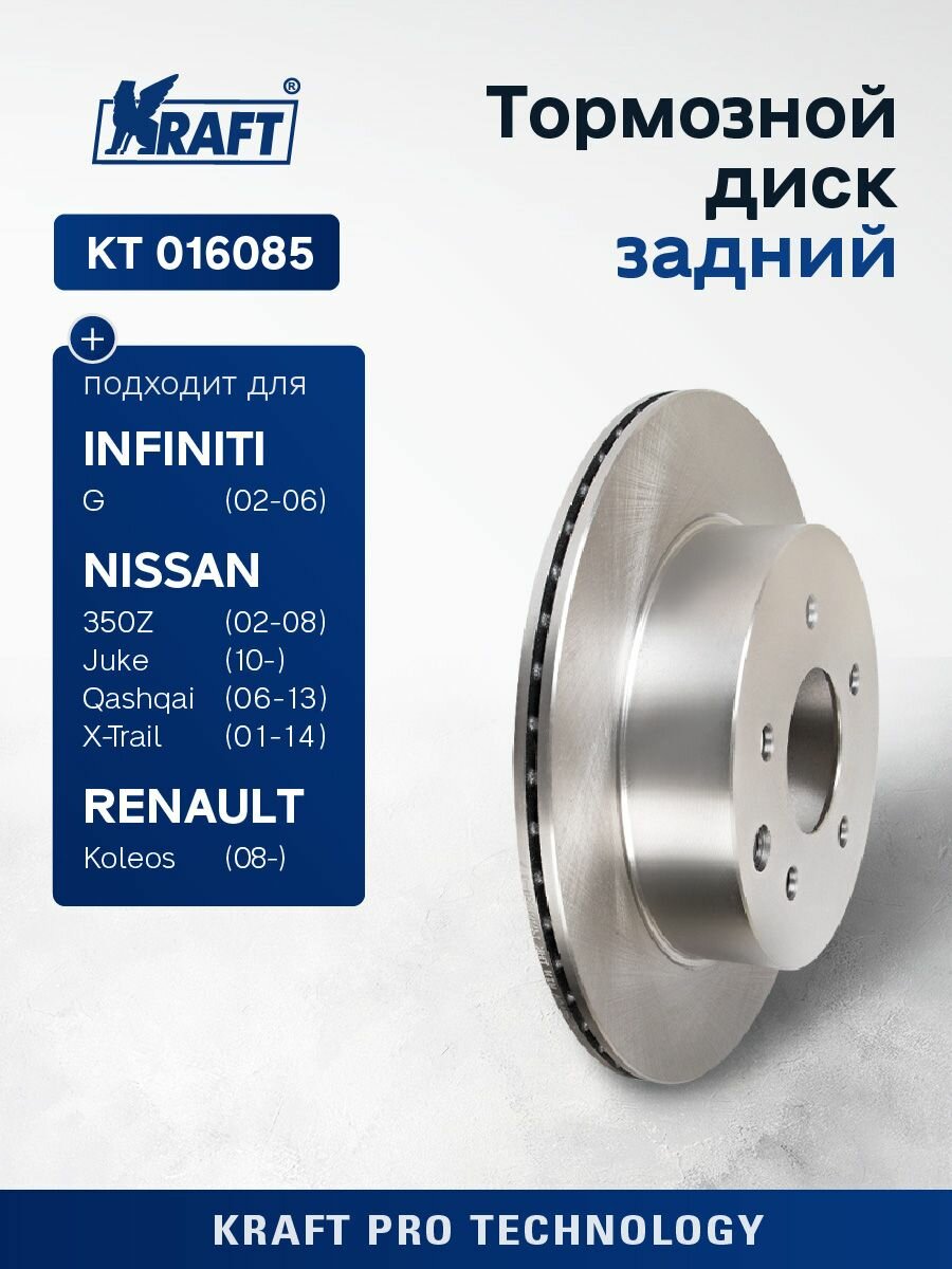 Диск тормозной (левый/правый задний) NISSAN ниссан Qashqai Кашкай Juke жук X-Trail Икстрейл; RENAULT рено Koleos DF4745