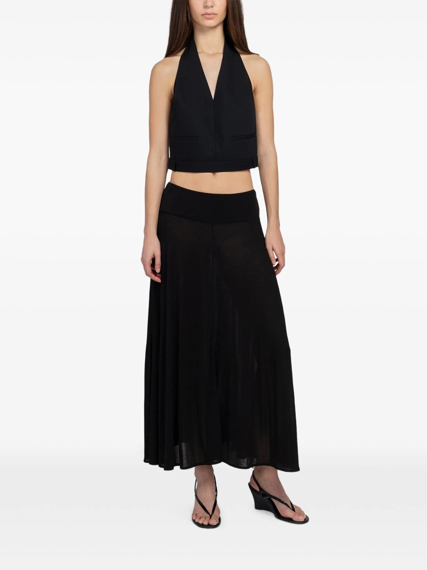 Блуза ST. AGNI Upside Down halterneck blouse, размер 42, black / black — фото 1