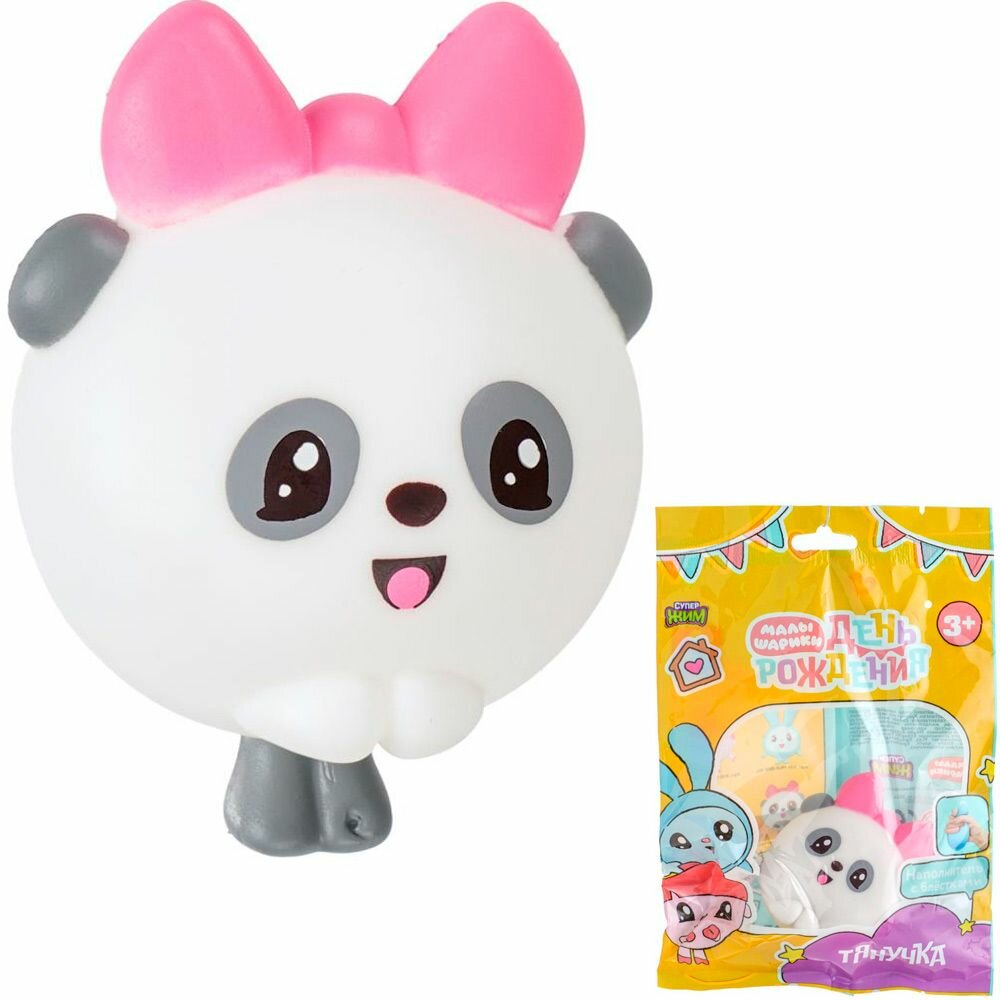 Игрушка тянучка Супер Жим с блестками малышарики пандочка 8 см xin-mlp-glfp-ru