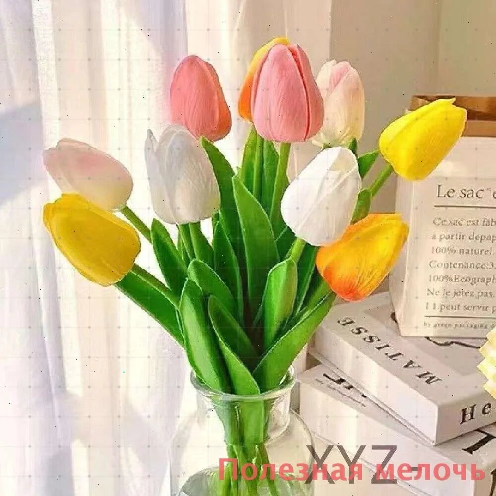 Стабилизированные цветы Пион, 47 см, 100 гр, 3 шт