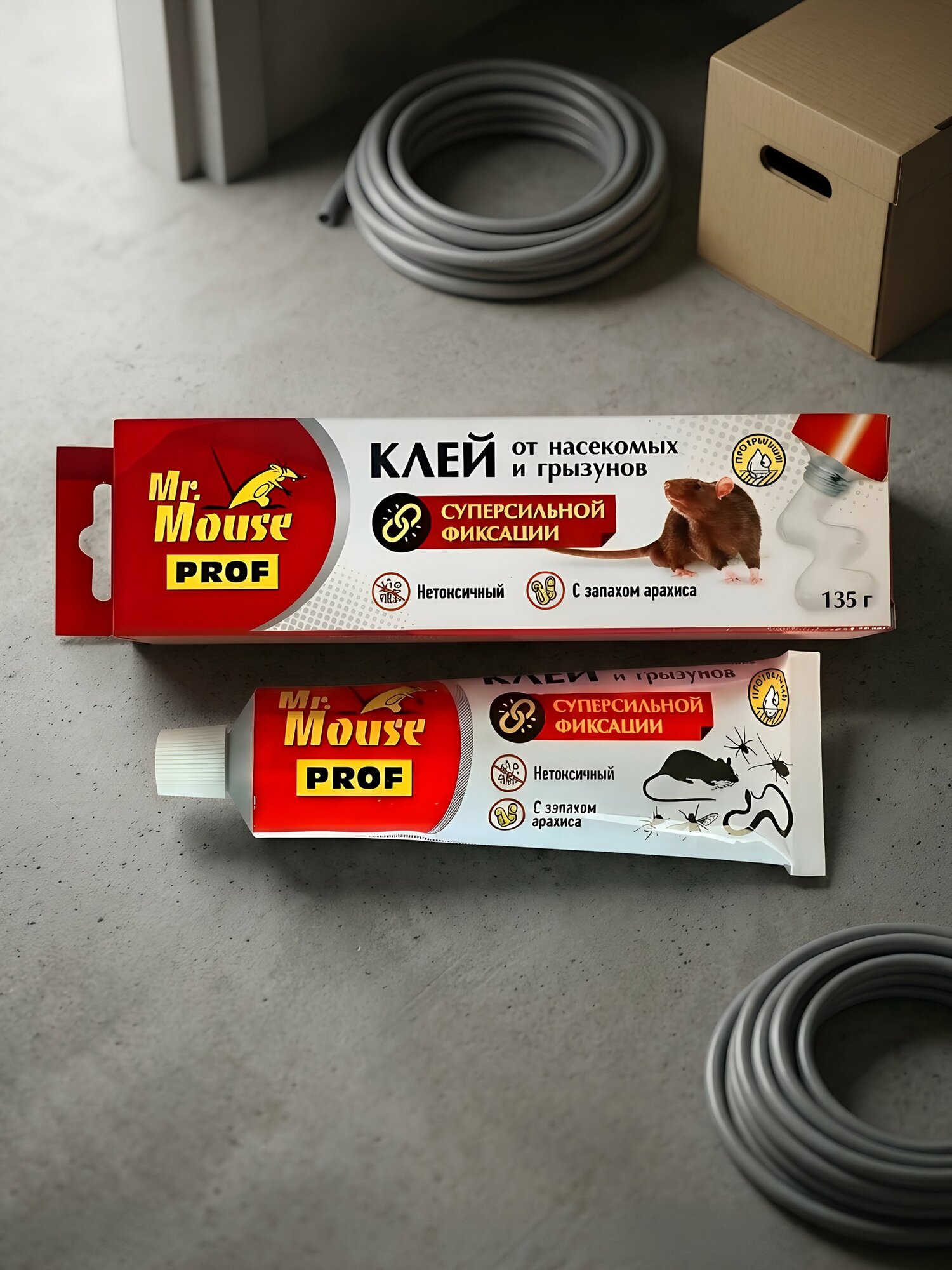 Клей от грызунов Mr.Mouse Prof 135 г: эффективная ловушка с запахом арахиса для борьбы с вредителями в доме и саду