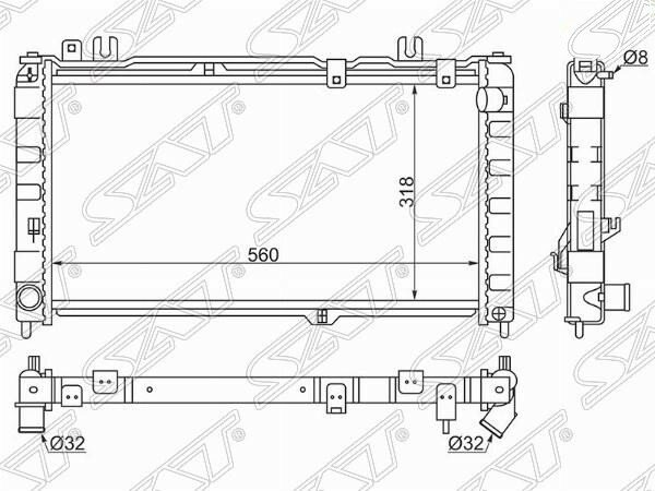 Радиатор SAT SG-LD0001-R LADA Granta 11- / Datsun mi-Do 14-21