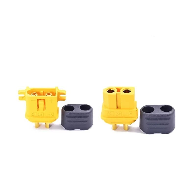 Комплект разъёмов XT60L male и female, жёлтый, фиксируемый с оболочкой, для RC самолёта аксессуар