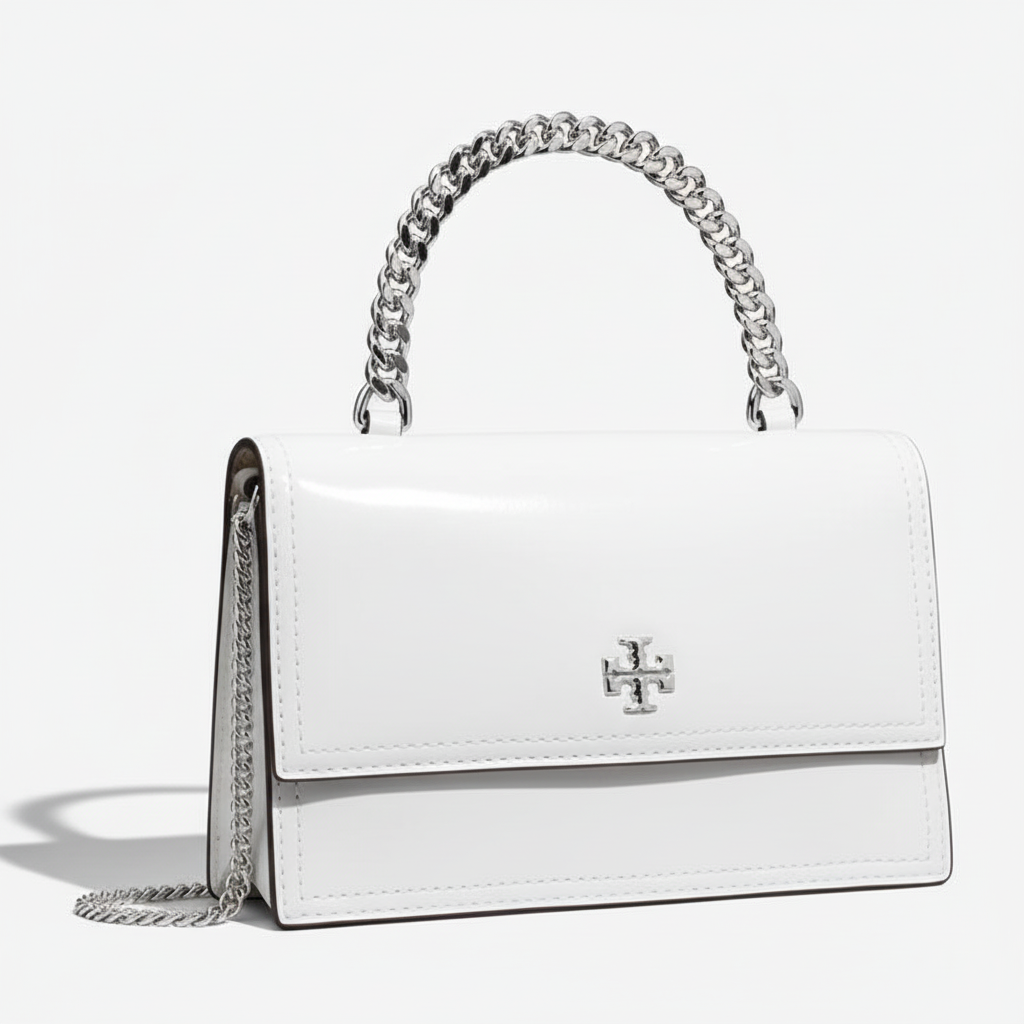 Сумка Tory Burch Kira, фактура матовая, белый, — фото 1