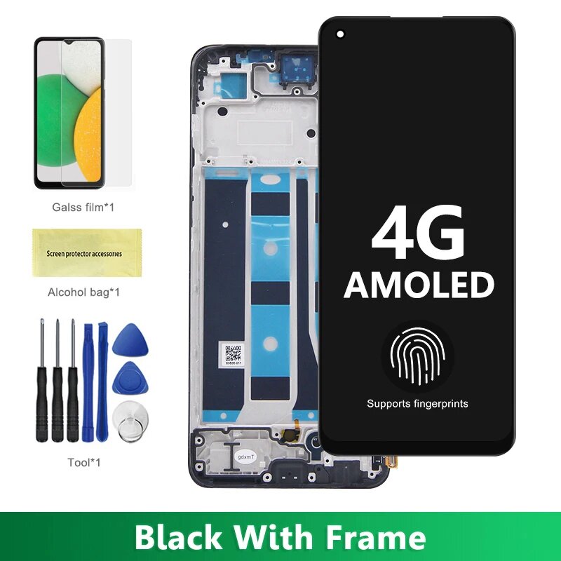 Дисплей для OPPO A78 4G Black с рамкой
