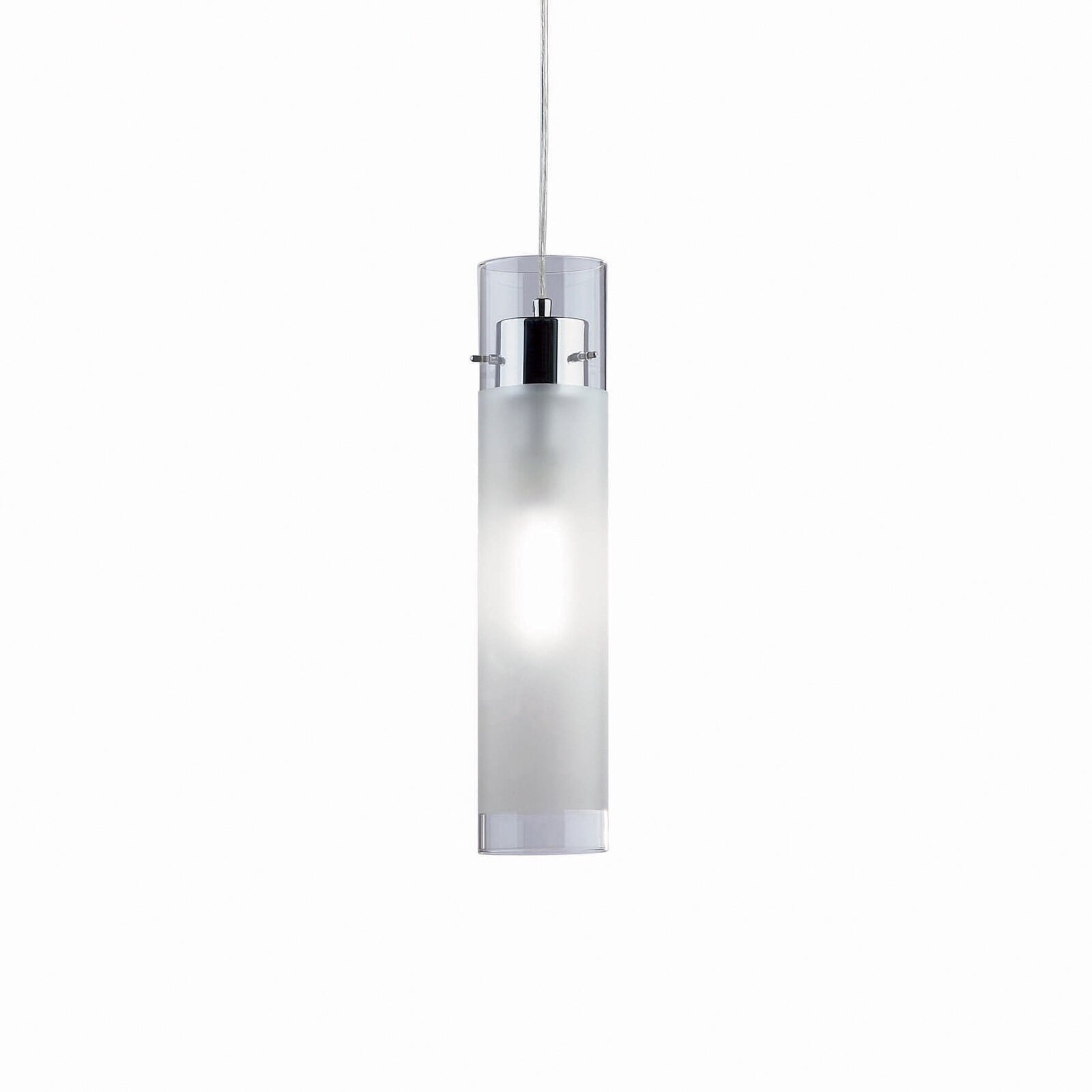 Светильник подвесной ideal lux Flam SP1 big D100 H450 макс.1x60Вт Е27 230В IP20 Стекло Pyrex пескоструйной обработки Хром Без ламп 027364