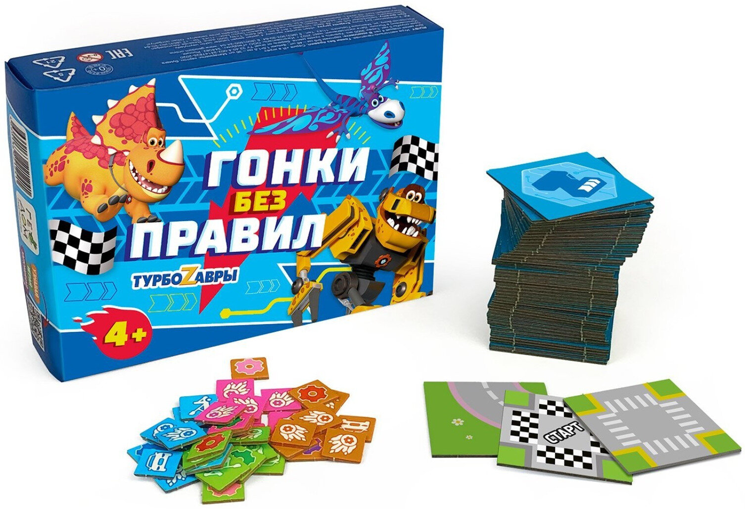 Игра настольная ходилка "Гонки без правил. Турбозавры", развитие логики и зрительной памяти, 48 карточек
