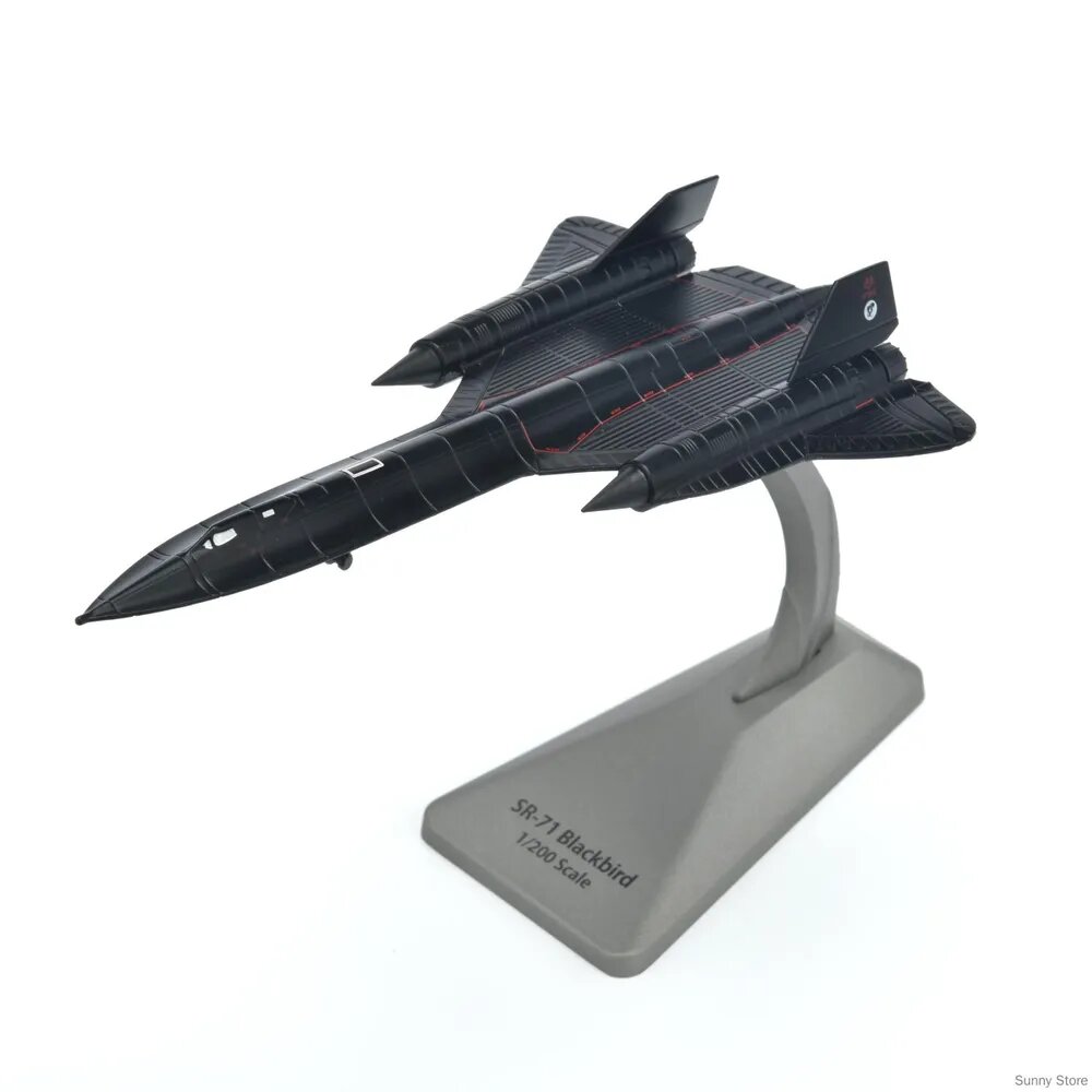 1/200 SR-71A Blackbird 17972 Металлическая литая модель самолета с подставкой Модель самолета, подходящая для взрослых в качестве коллекционного экспоната или подарка