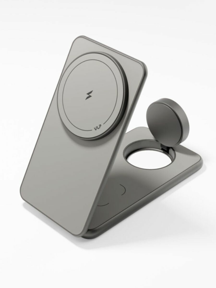 Беспроводное зарядное устройство VLP Alum Power Pro MagSafe для Apple, натуральный титан