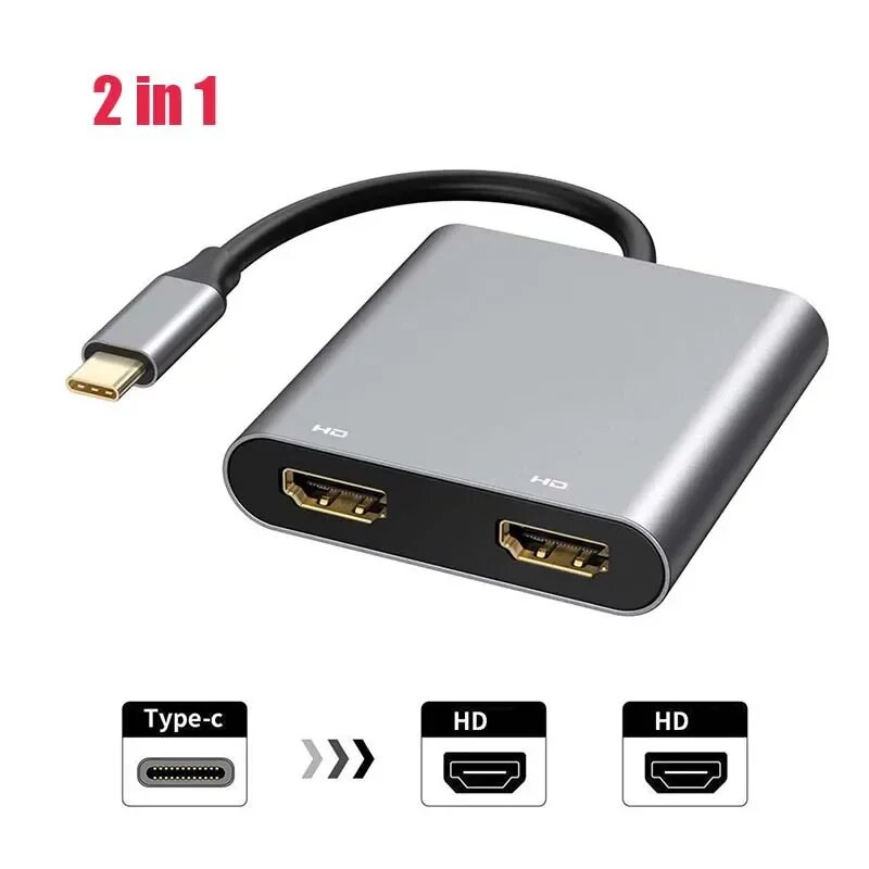 ONEVAN Док-станция USB C 2/3/4-в-1 2 in 1 Daul HDTV