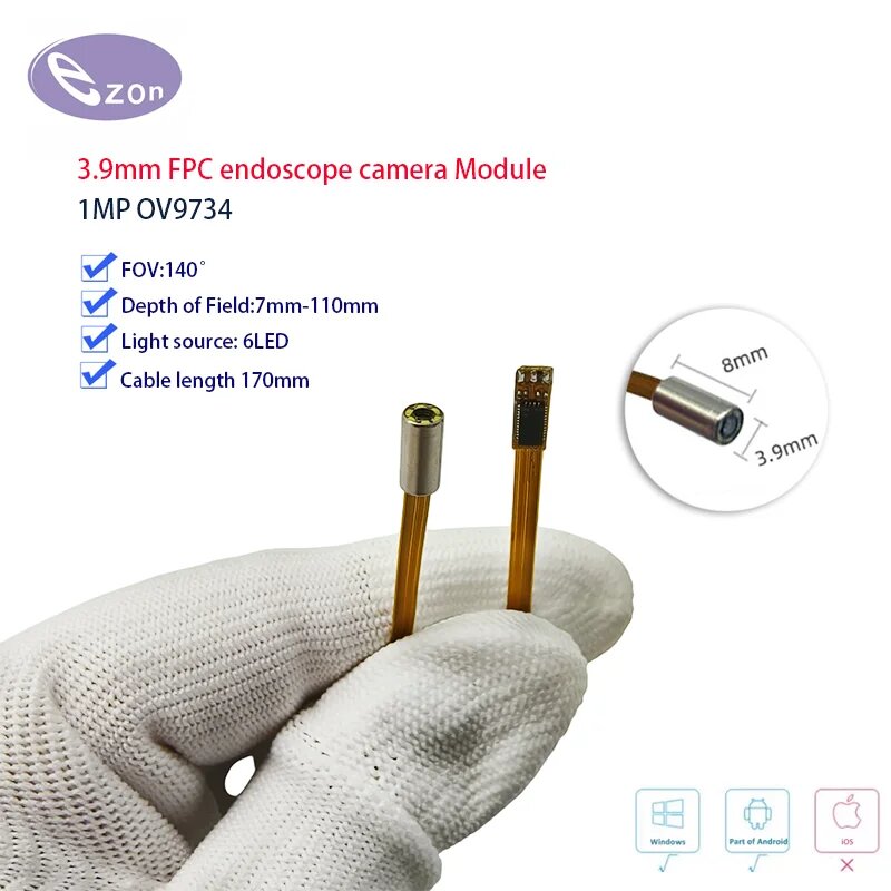 EOENKK USB эндоскоп камера 1Мп 3,9 мм