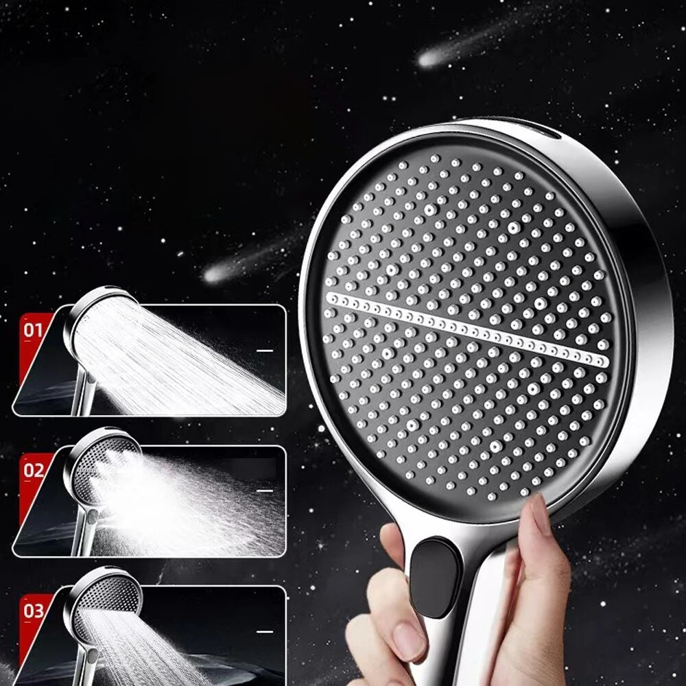Душевая лейка большая SILVER SET 22.5x15 см с шлангом 1.5 м