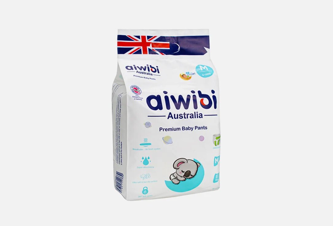 Aiwibi Australia Premium M Трусики-подгузники 6-11кг 11 шт