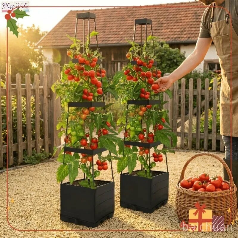 Каскад для цветов 10 л, 114 см, 1 шт, цвет черный, белый