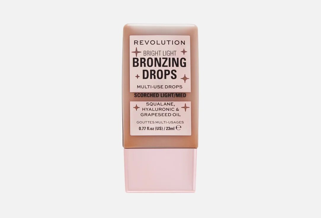 MakeUp Revolution Bright light bronzing drops Жидкий бронзер для лица 23мл Scorched light/med
