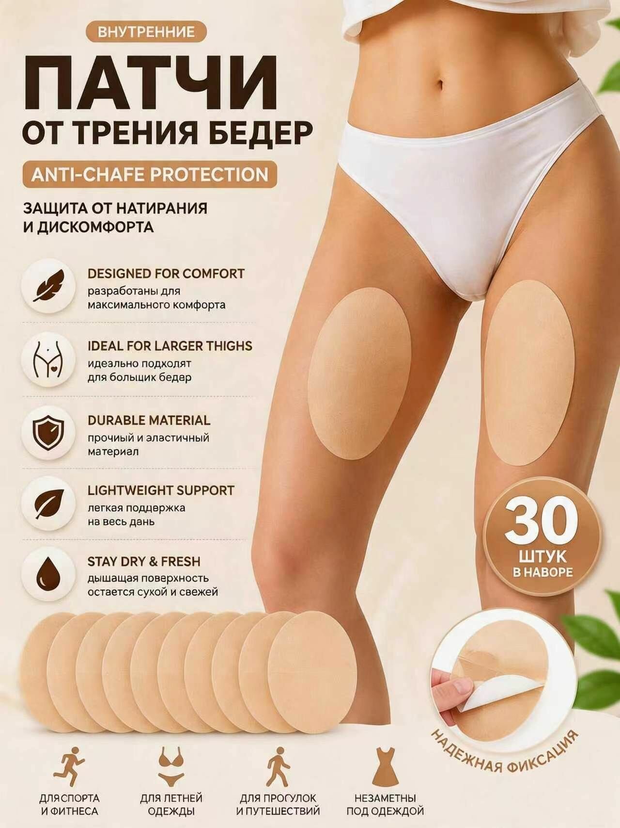 Пластыри от трения бедер, защитные пластыри для внутренней части бедер, комфортные для полных женщин