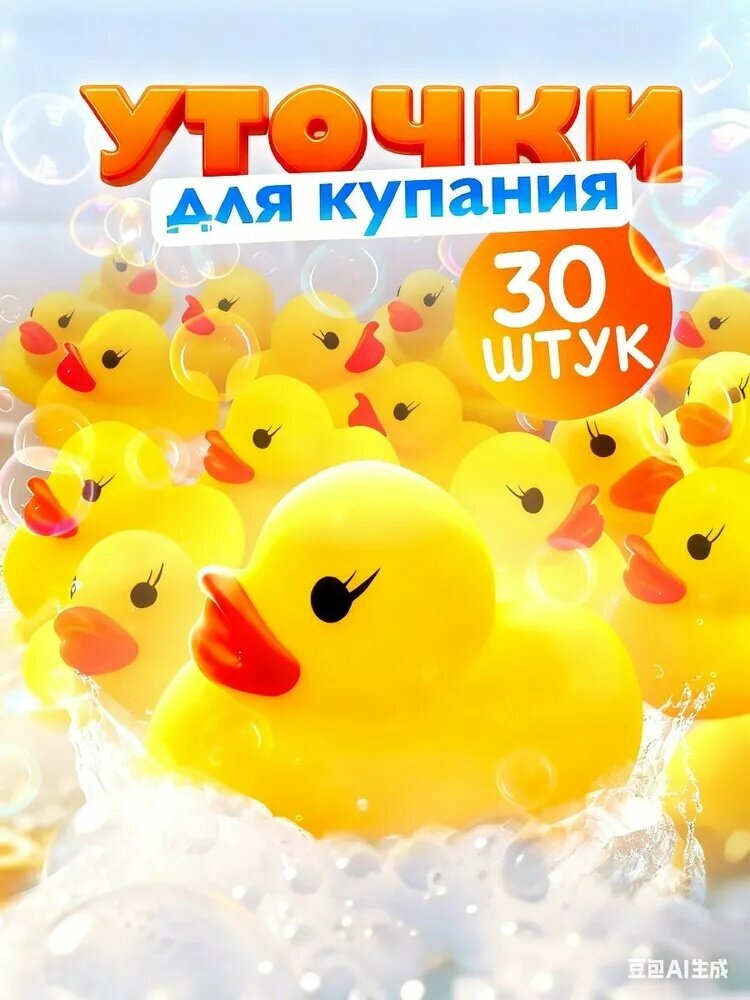 Резиновые уточки для ванны игрушки для купания набор 30 шт