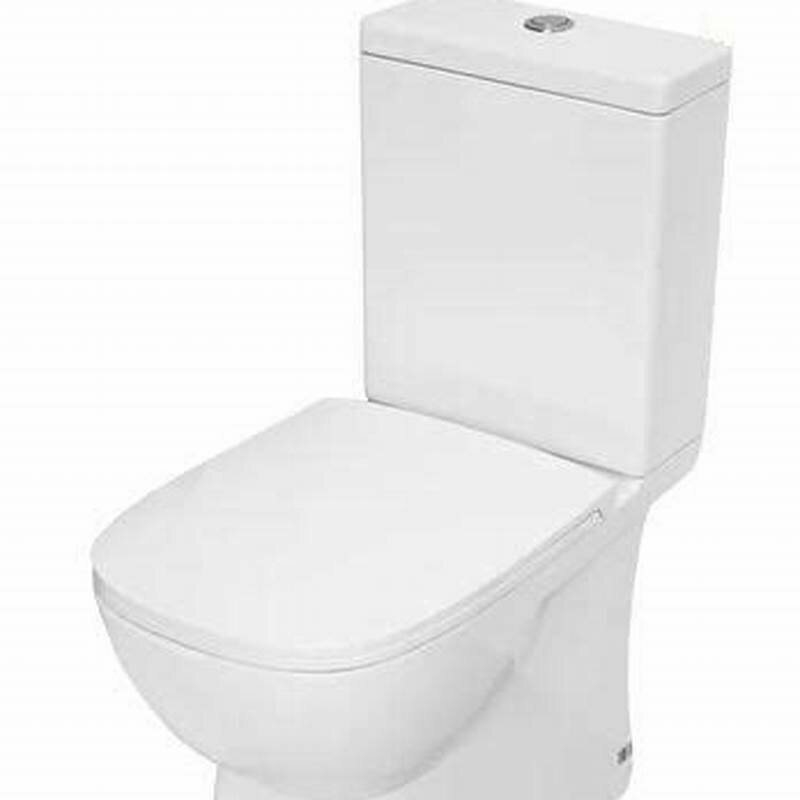 Sanita Luxe Quadro. Унитаз-компакт с универсальным выпуском, стульчак Slim ДМ, быстросъёмное сиденье