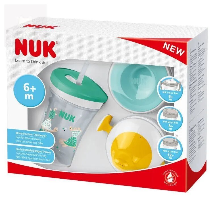 NUK EVOLUTION Поильник TRAINER 230 мл, бирюзовый лягушка