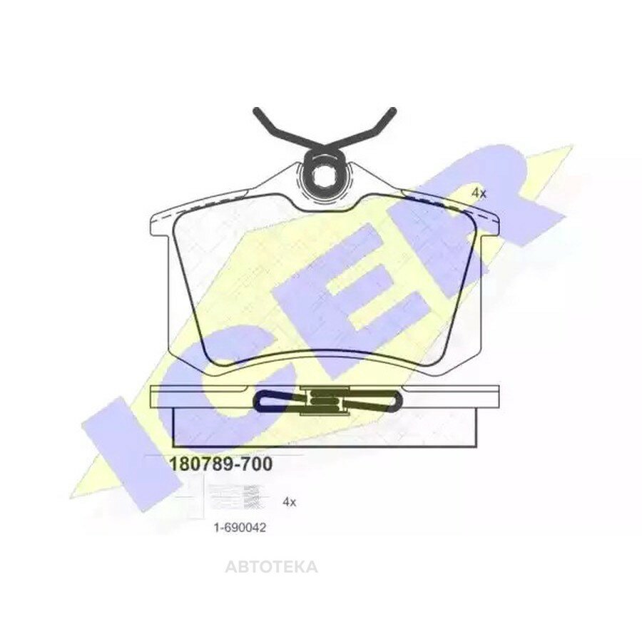 Колодки тормозные ICER 180789700