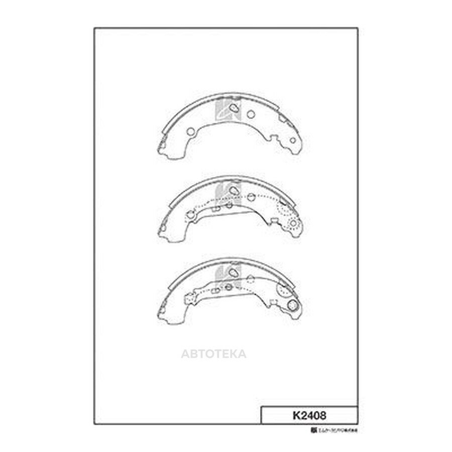 Колодки барабанные KASHIYAMA K2408 TOY A Yaris #P90 05-11 #P13# 11-, DAIHATSU Charade NSP90 11.03-,