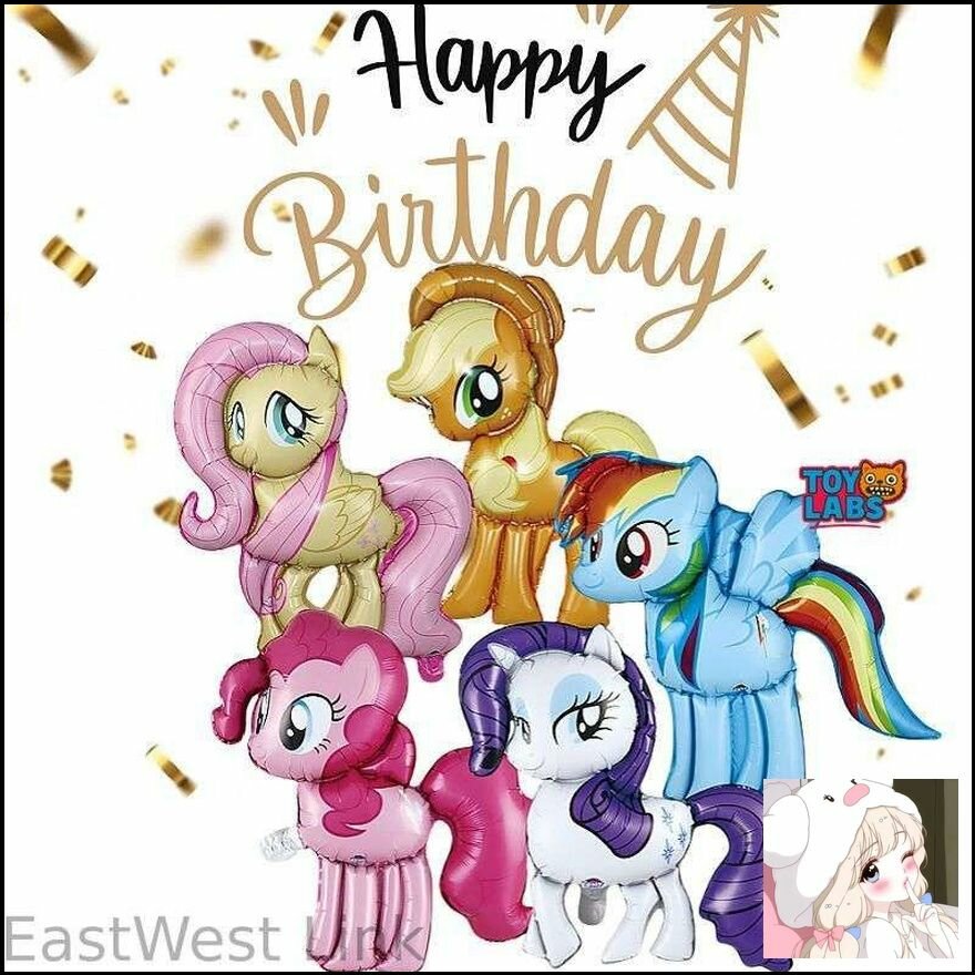 Набор воздушных шаров (My Little Pony) для дня рождения девочки: фольгированные шары с персонажами Радуга Дэш, Рарити, Пинки Пай, украшение для вечеринки