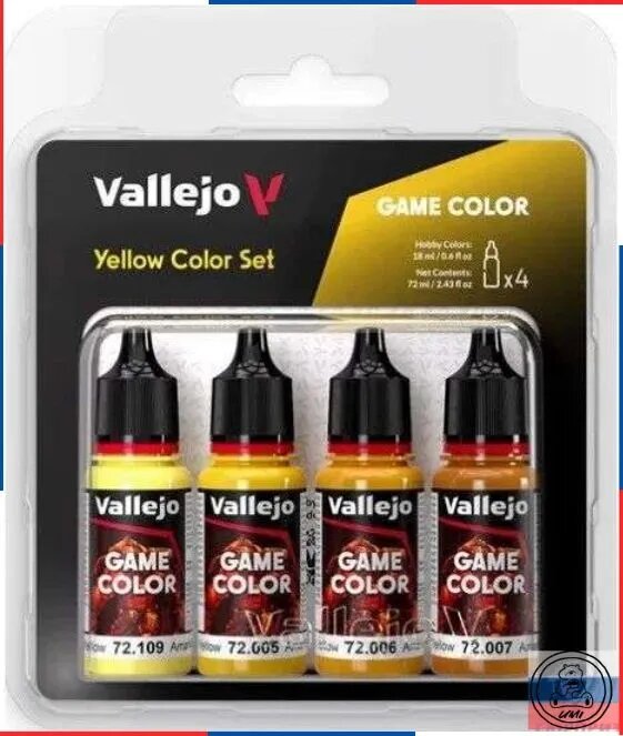 Краски акриловые для моделирования Vallejo серии Game color - Yellow Color Set 72378 (4 красок по 18 мл)