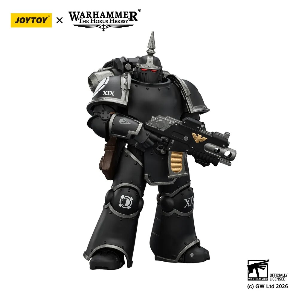Подвижная фигурка JOYTOY Warhammer The Horus Heresy 1/18 Raven Guard MK III Tactical Legionary with Bolter and Bolt Pistol Подарочная модель