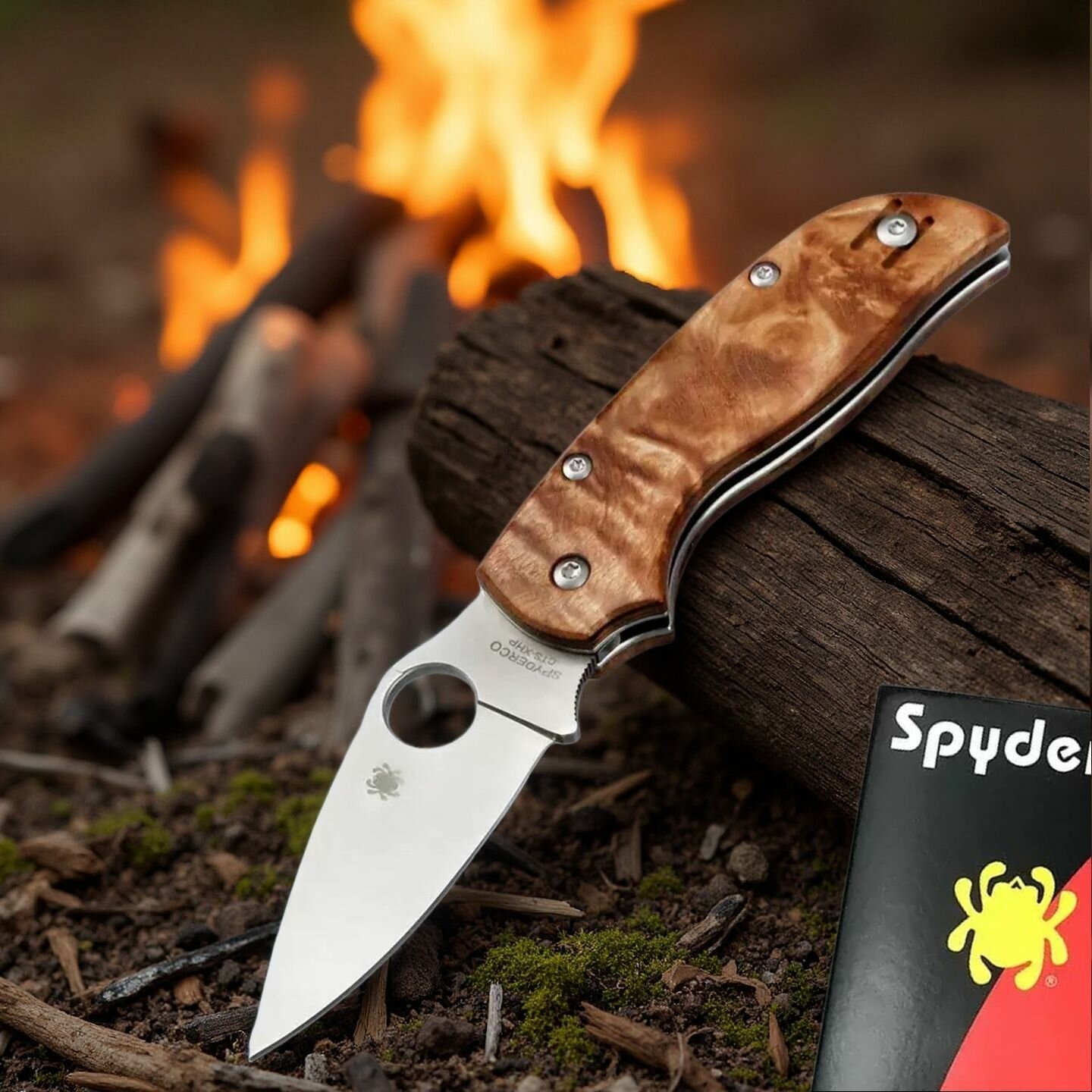 Складной нож Spyderco C152, ручка из теневого дерева, лезвие высокой твердости, карманный инструмент для кемпинга