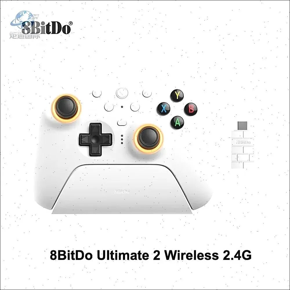 8BitDo Ultimate 2 Wireless 2.4G Игровой контроллер с зарядной док-станцией и джойстиком TMR для ПК, Windows, Android