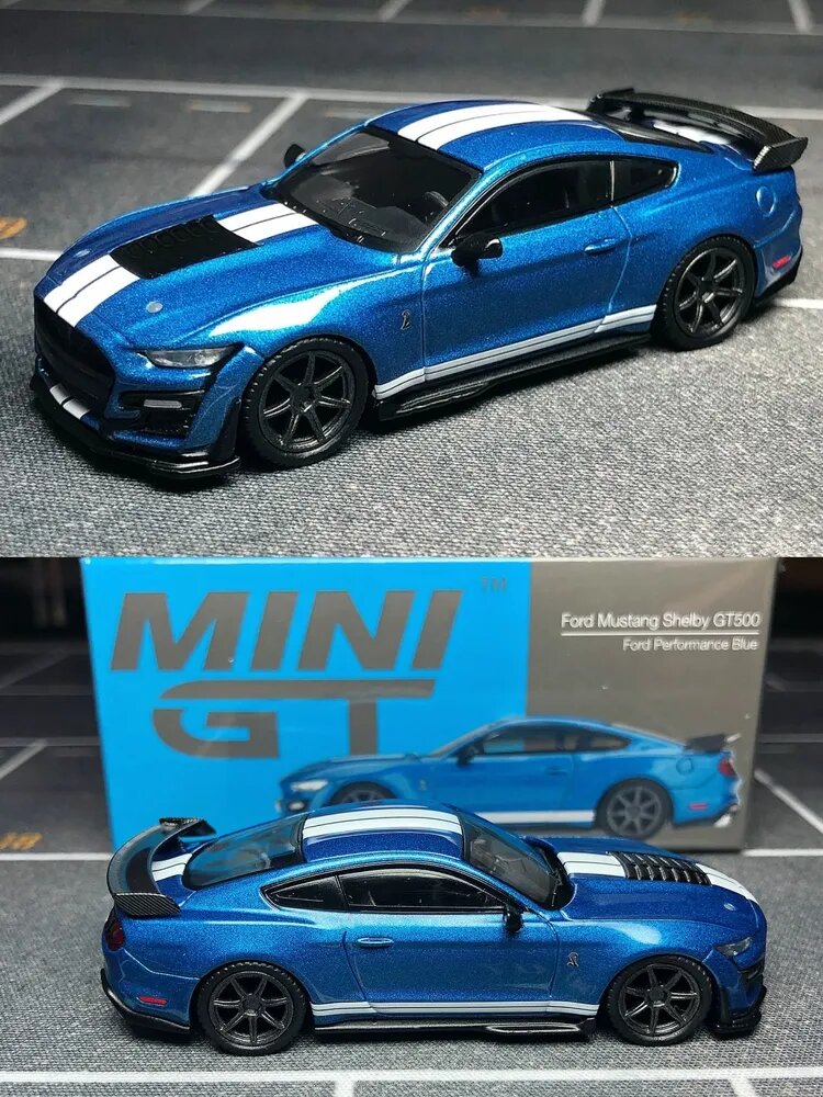 MINI GT 1:64 #268 Ford Mustang Shelby GT500 Ford Performance Blue Коллекционная машинка