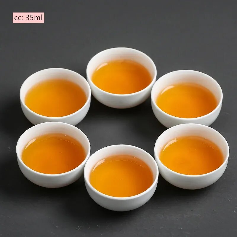 Китайский фарфоровый чайный набор JINGDE TEA SET, 6 шт. Оранжевый, B1