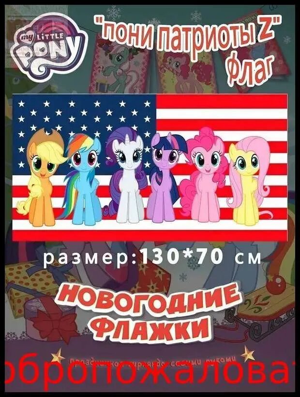 Флаг пони на фоне флага Сша y2k