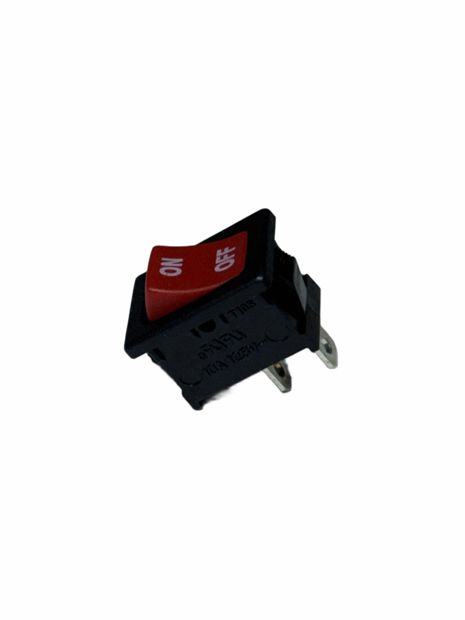 Клавишный переключатель RLEIL RL3, выключатель / тумблер 6A, 250V, прямоугольная красная кнопка RL3-111-G-8-RE/BK-P5, 12 х 20 мм