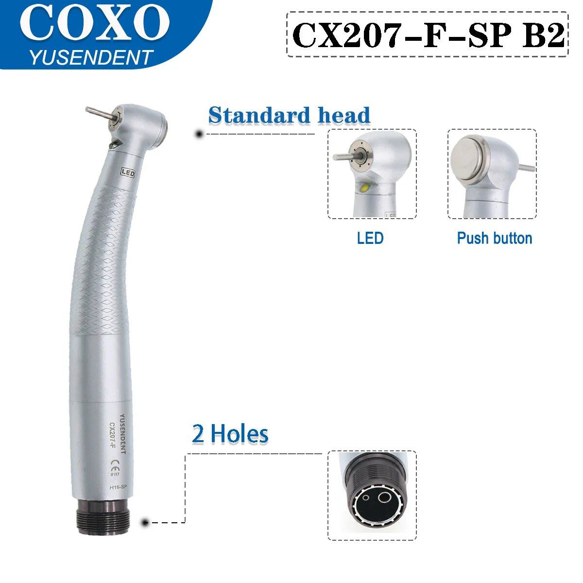 COXO CX207-F стоматологический наконечник LED 2/4 отверстия CX207-F SP B2