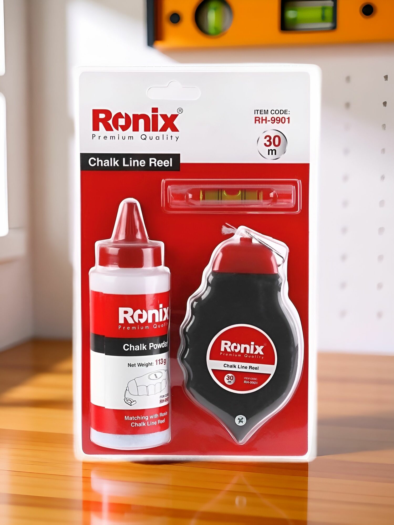 Шнур разметочный с уровнем 30 м Ronix RH-9901