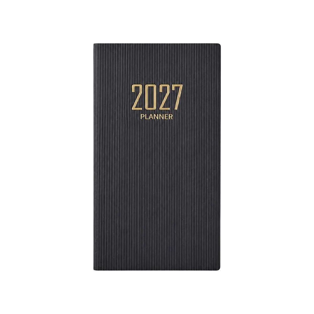 Карманный планировщик A6 2027 PU кожаный Черный, Black