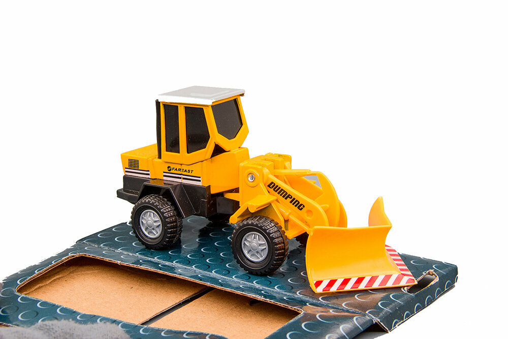 Модель коллекционная CARARAMA Grader колесный погрузчик, с отвалом, оранжевый